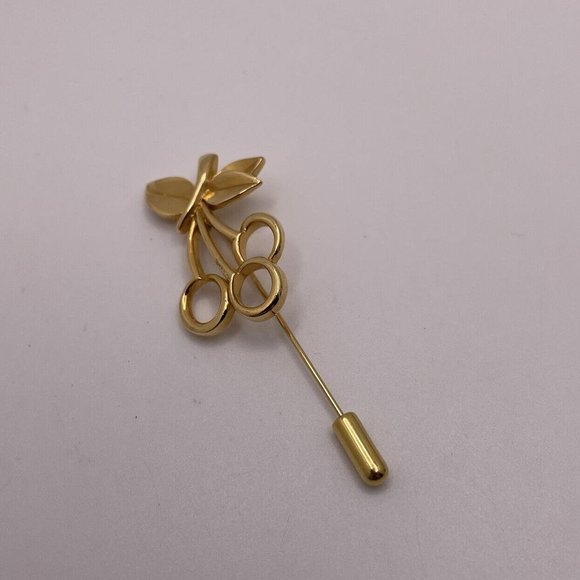 Avon | Jewelry | Womens Avon Stick Lapel Pin Brooch Gold Tone Cherry ...